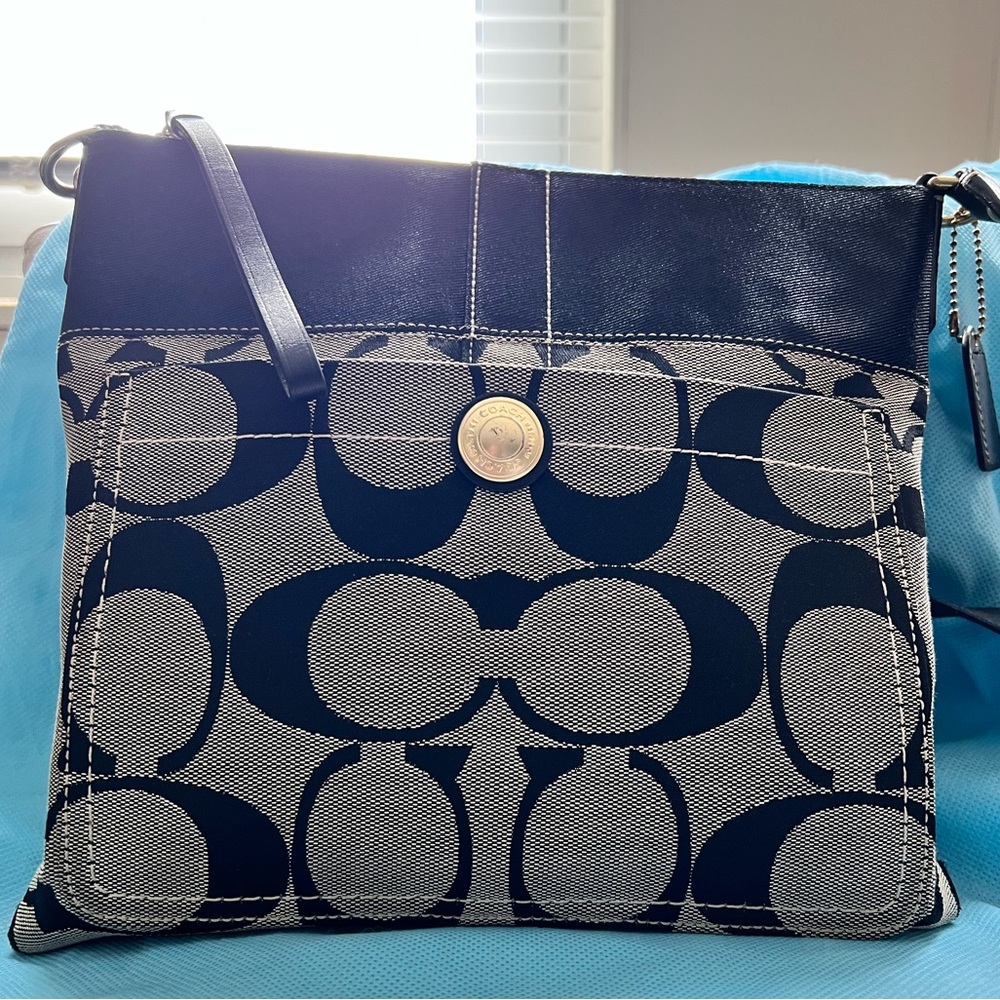 Coach Signature Series Canvas Crossbody Handbag - Gem